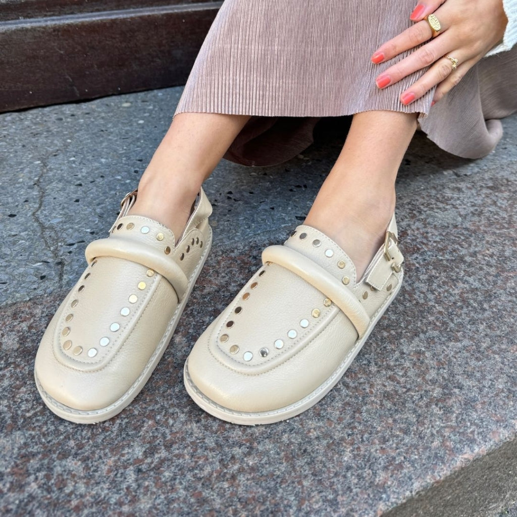 MILLA SHOES LEATHER - BEIGE – Copenhagenshoes.com